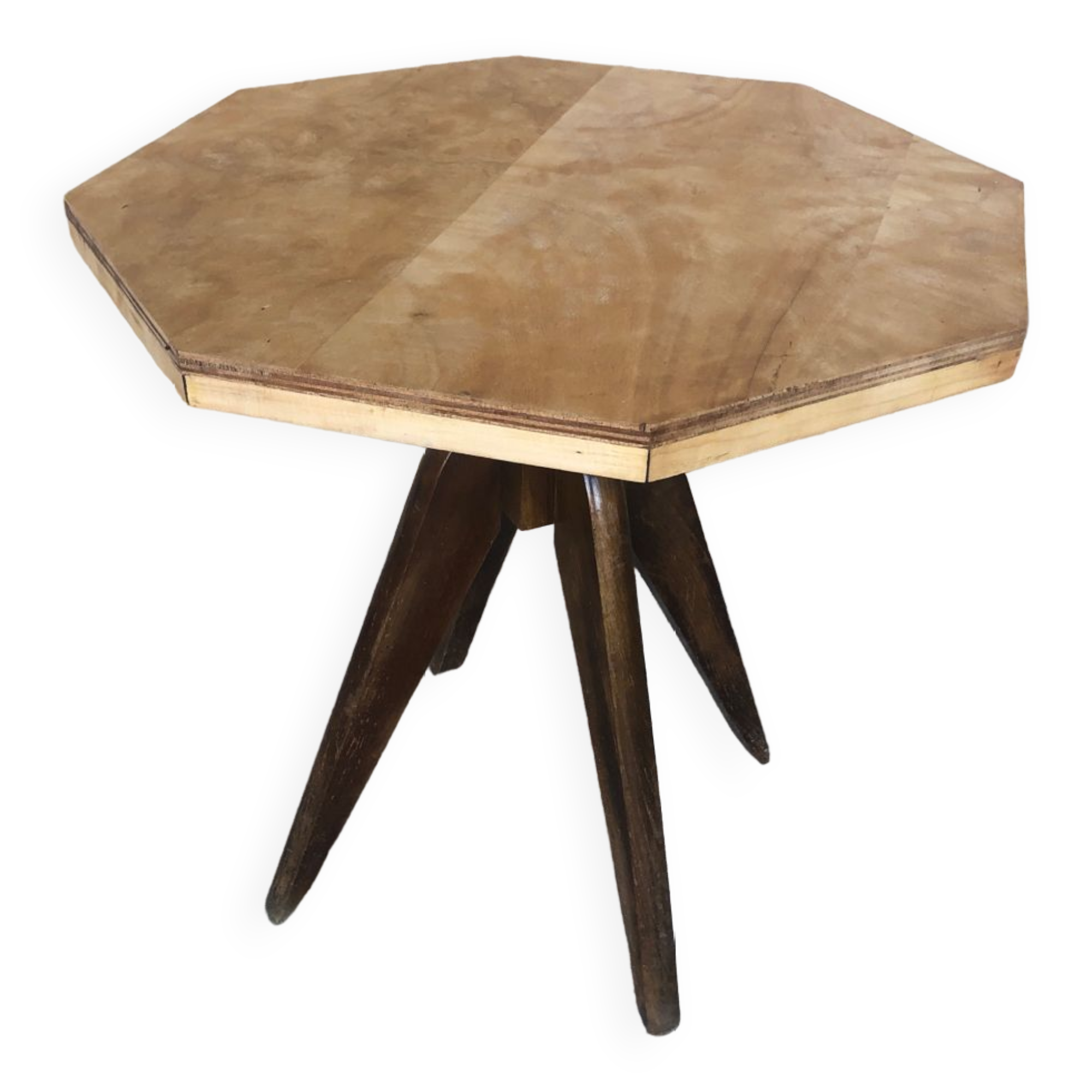 Table octogonale bois vintage | Selency