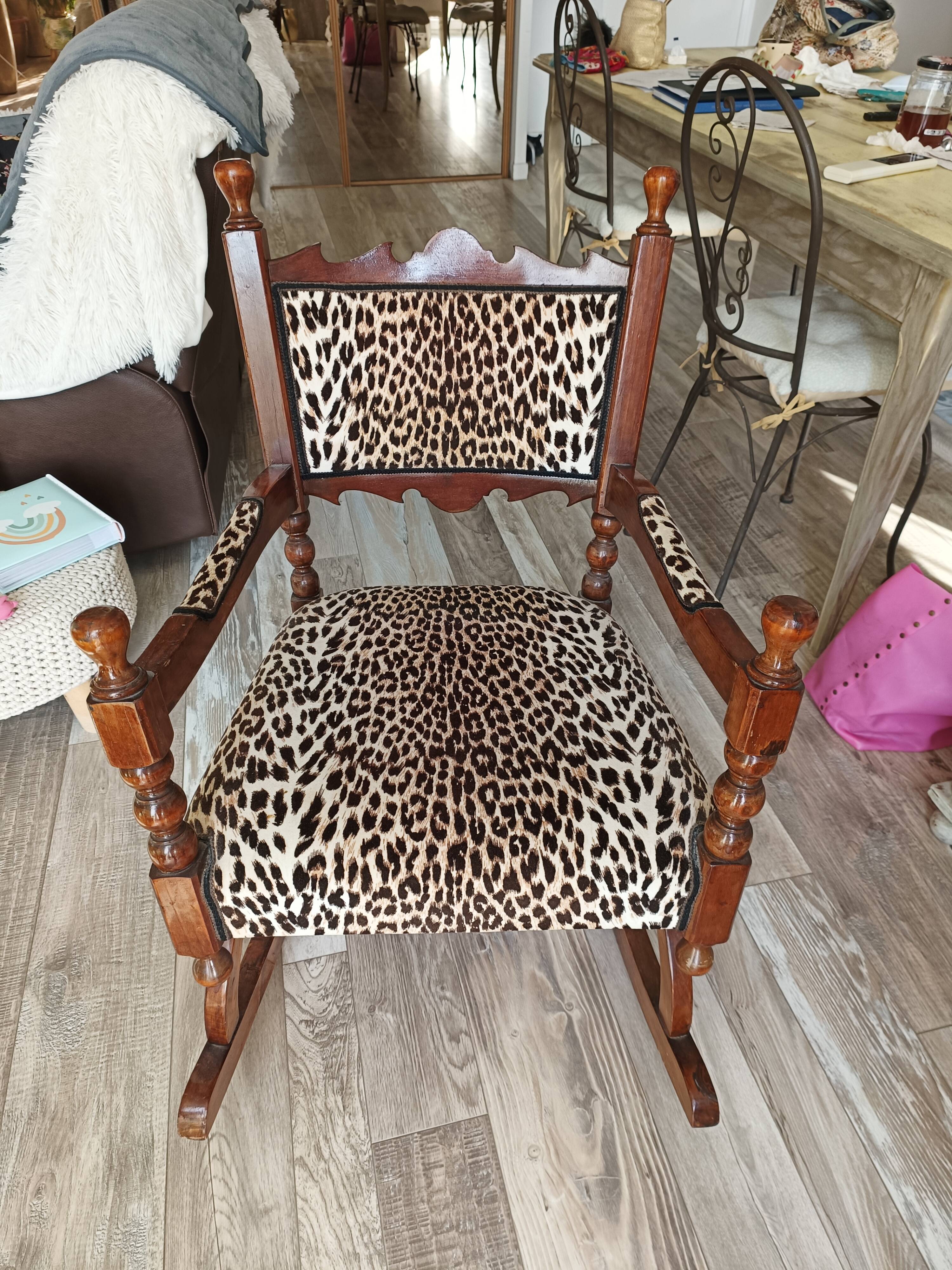 Fauteuil rocking-chair imprimé léopard | Selency