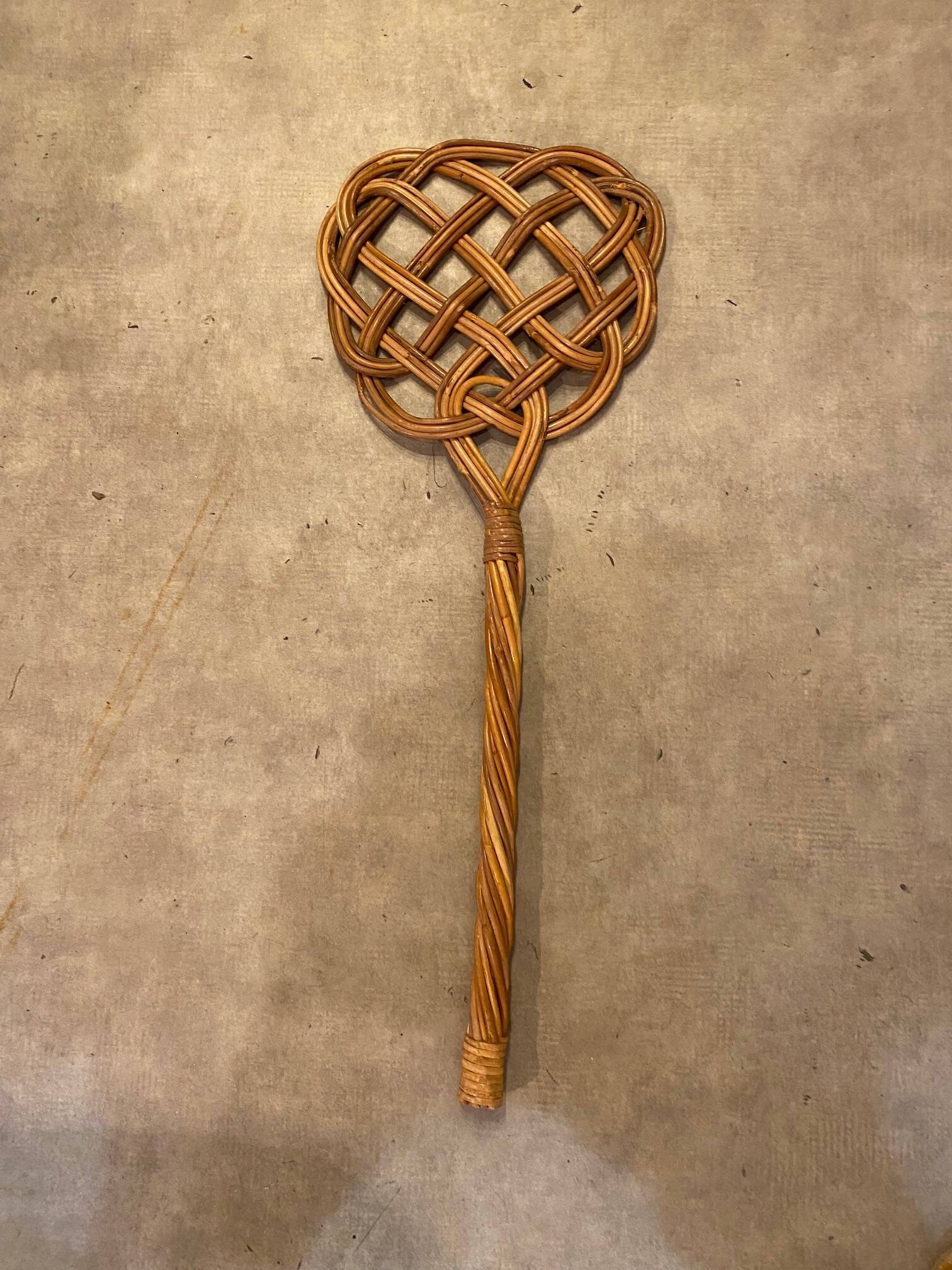 Tape tapis en osier tresse annees 60/70 | Selency