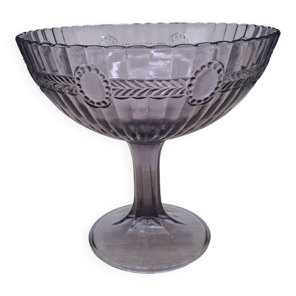 Grande coupe à fruits verre mauve Manage | Selency