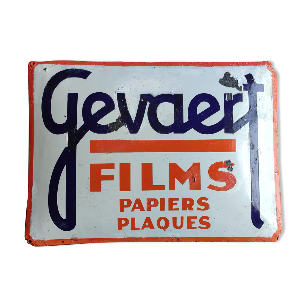 Ancienne plaque émaillée publicitaire Gevaert | Selency