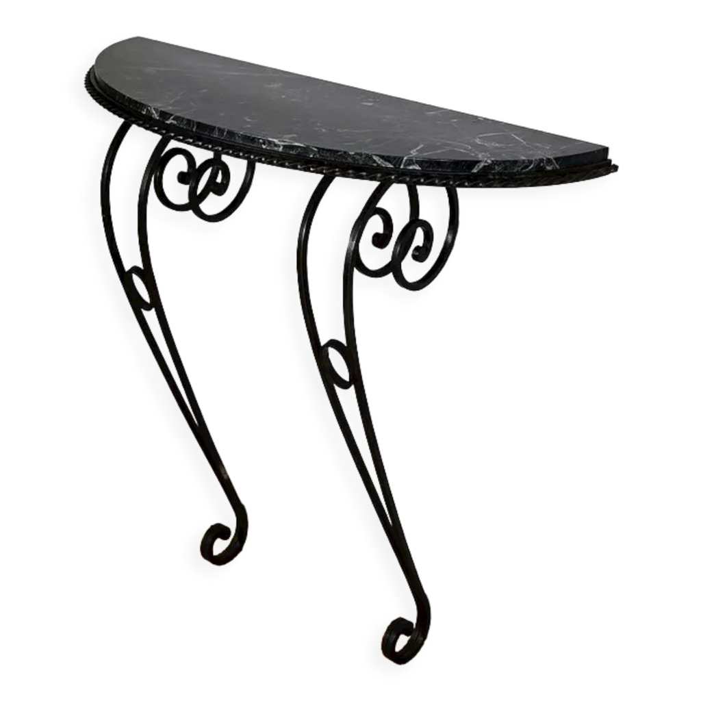 Console en fer forgé et marbre, art déco XXe | Selency
