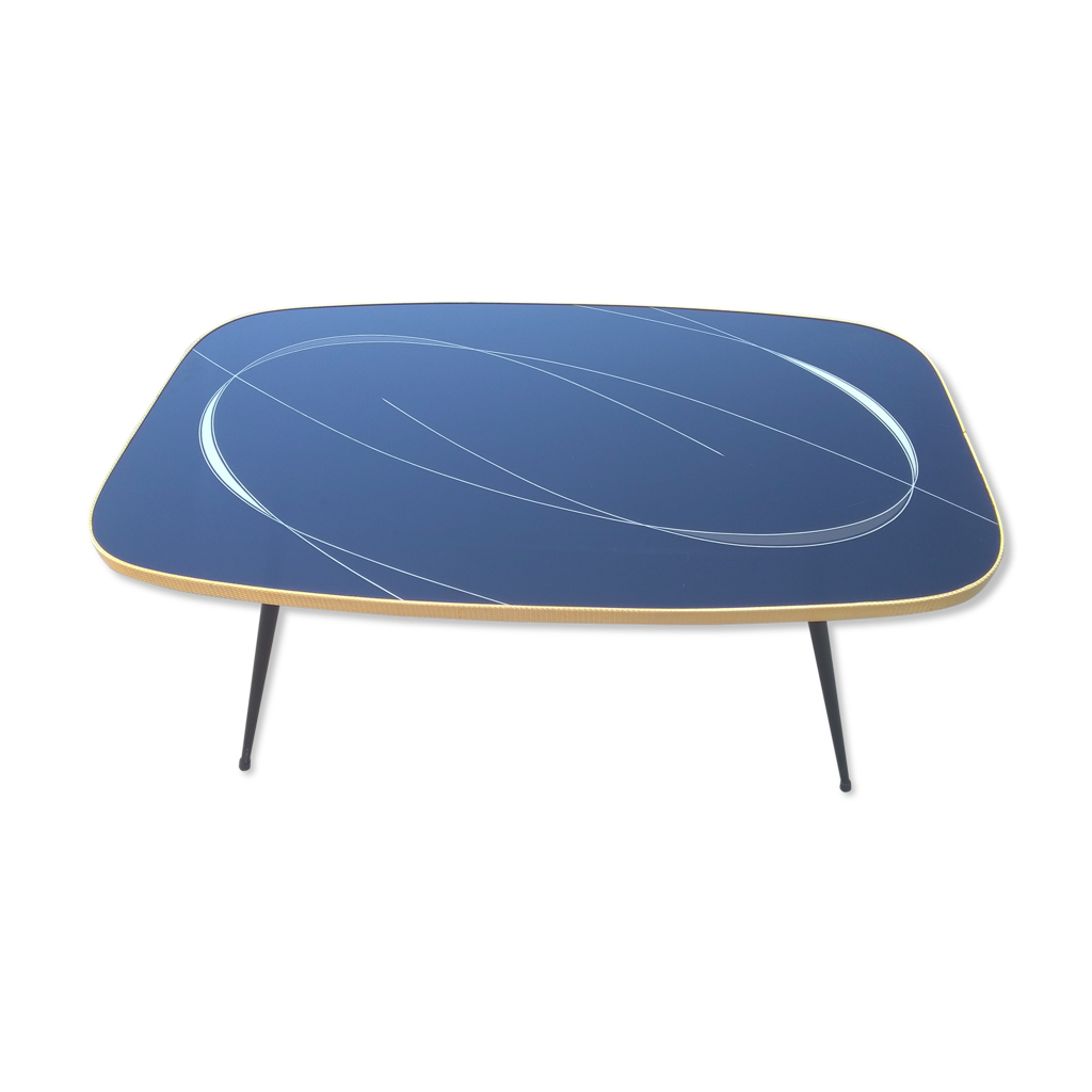 Table basse verre sérigraphié années 60 | Selency