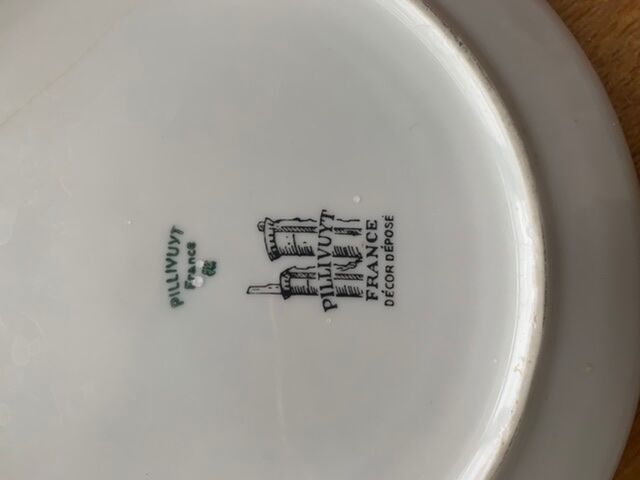 8 assiettes creuses en porcelaine pillivuyt france décor dépose vintage ...