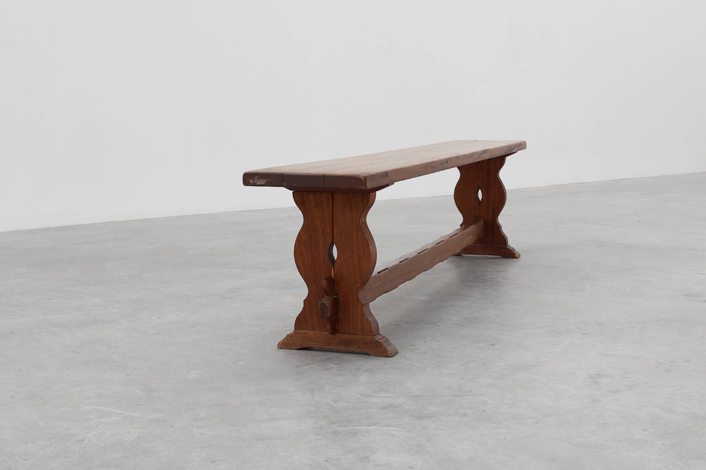 Rustic oak bench with nice patina, France ca. 1900 | Selency