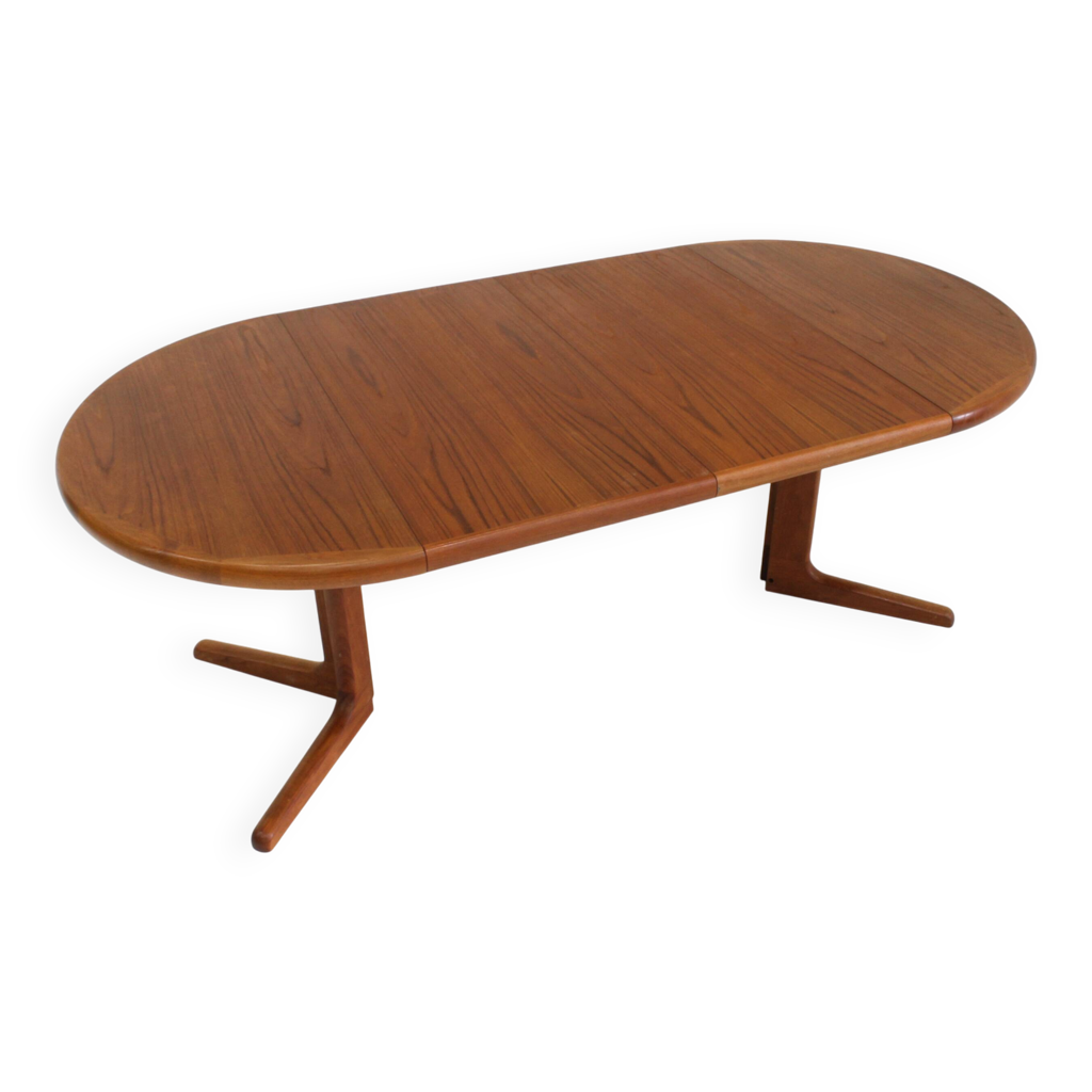 Table à manger ronde extensible danoise vintage en teck des années 1960 | Selency