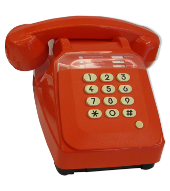 Téléphone orange à touche socotel années 70 | Selency