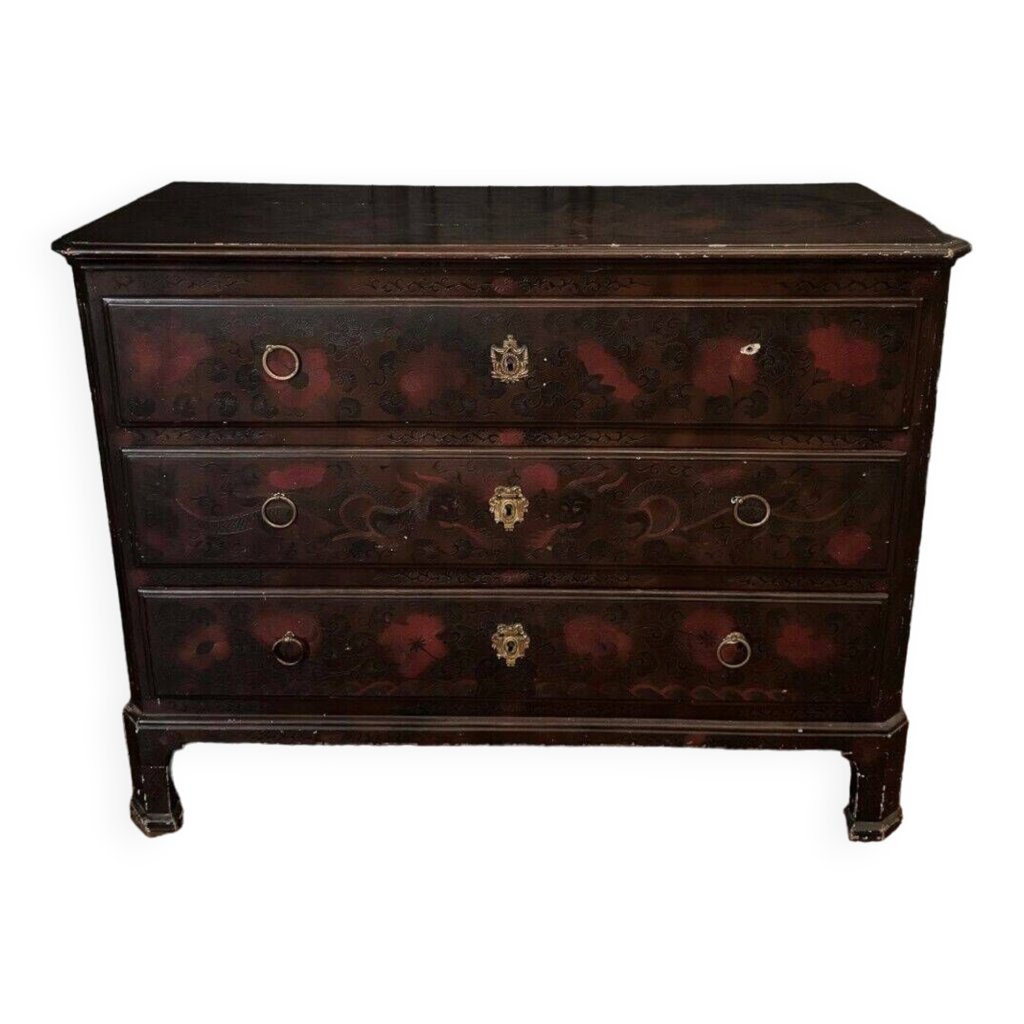 Commode en laque Chine décor de dragon fin XIXe | Selency