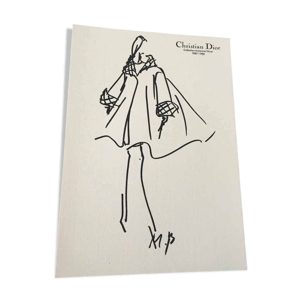 Christian Dior, illustration de mode de presse collection 1987/1988 ...