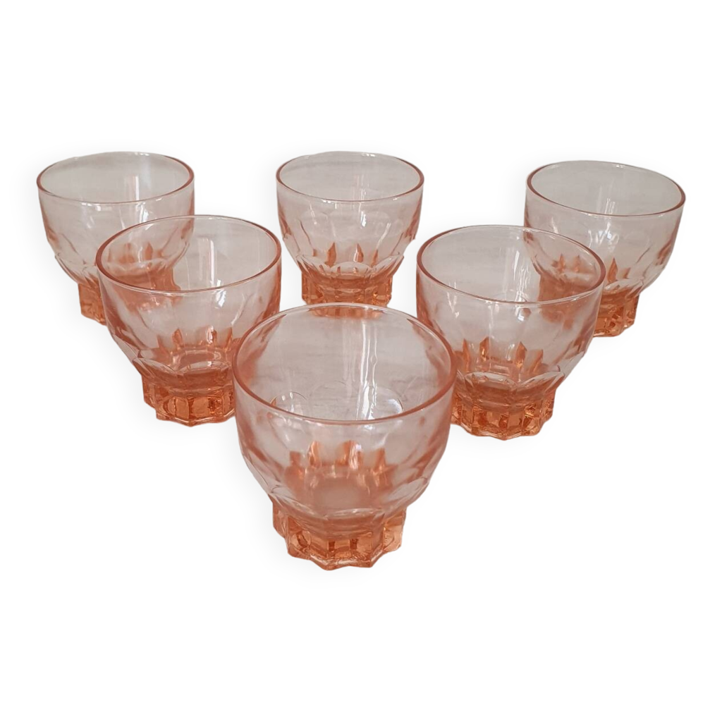6 verres rose | Selency
