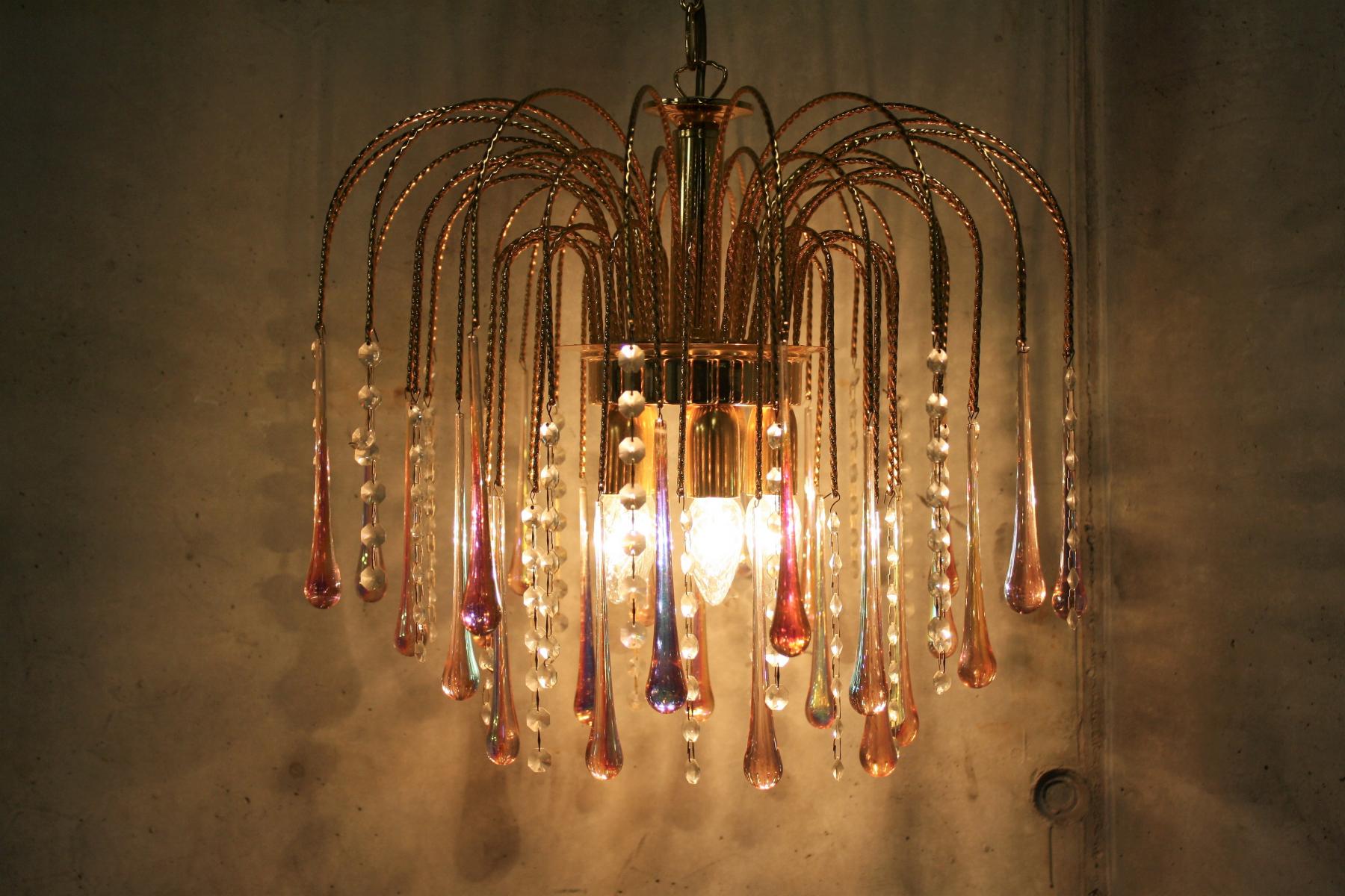 Lustre vintage en laiton 1960s | Selency