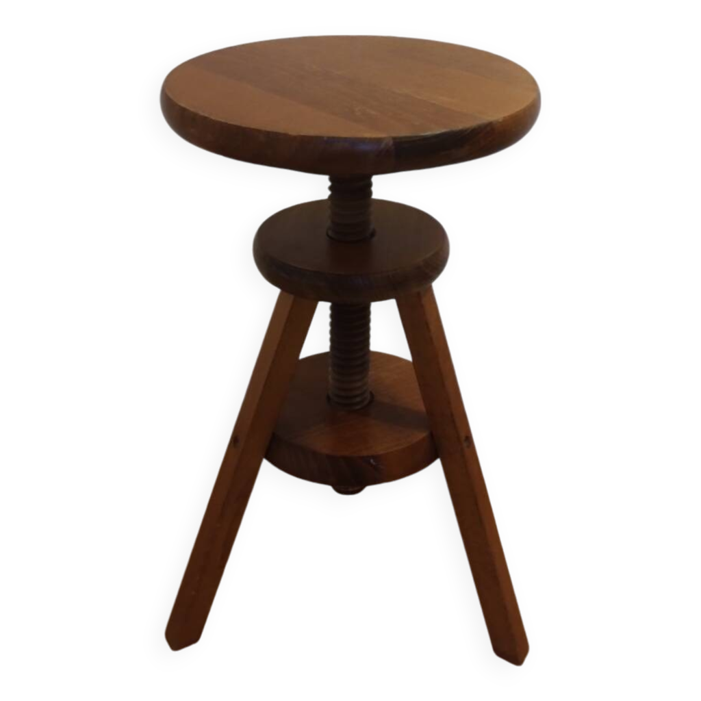 Wooden screw stool | Selency