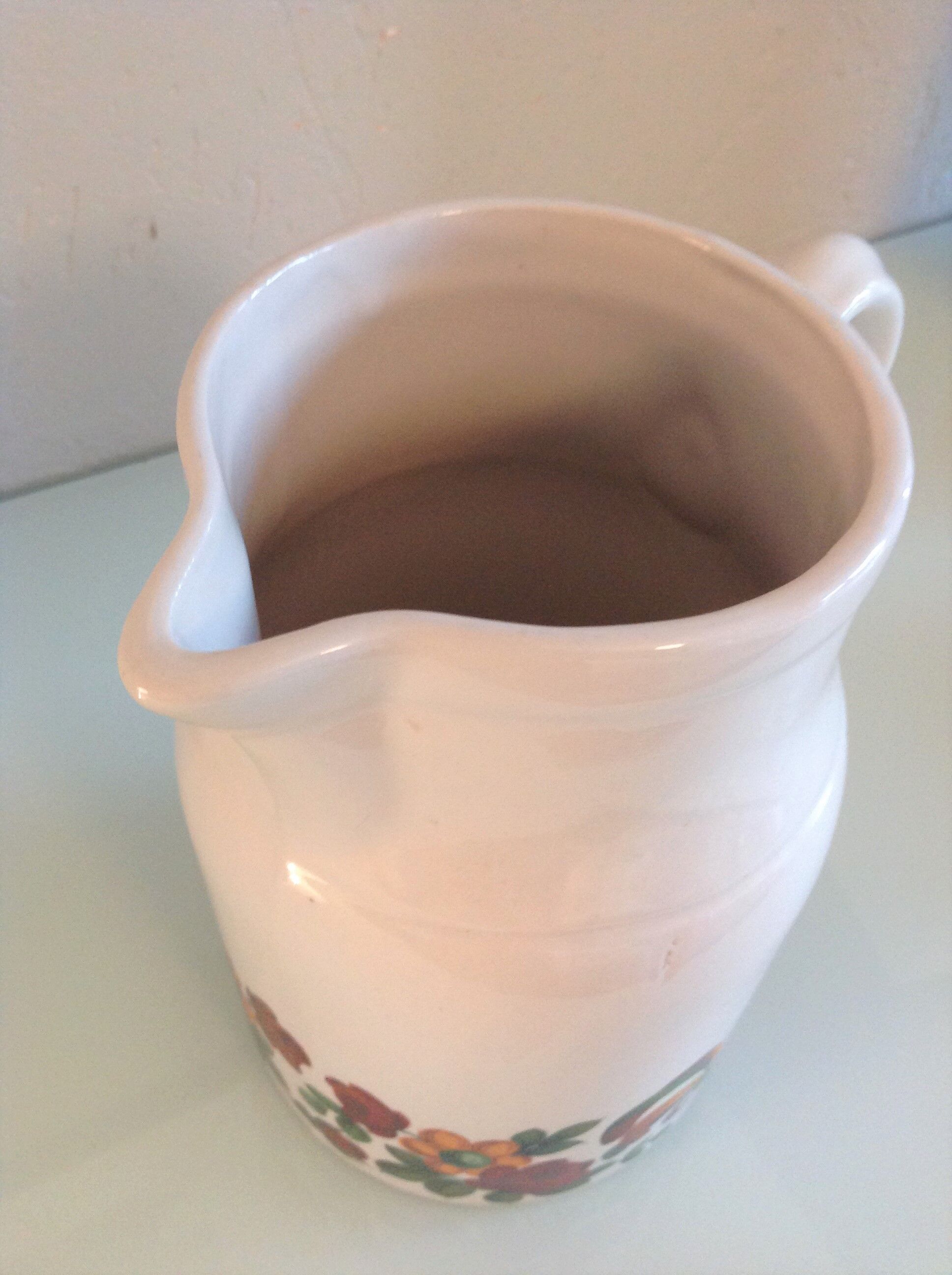 Pichet en ceramique blanche par Grespots Digoin vintage années 70 | Selency