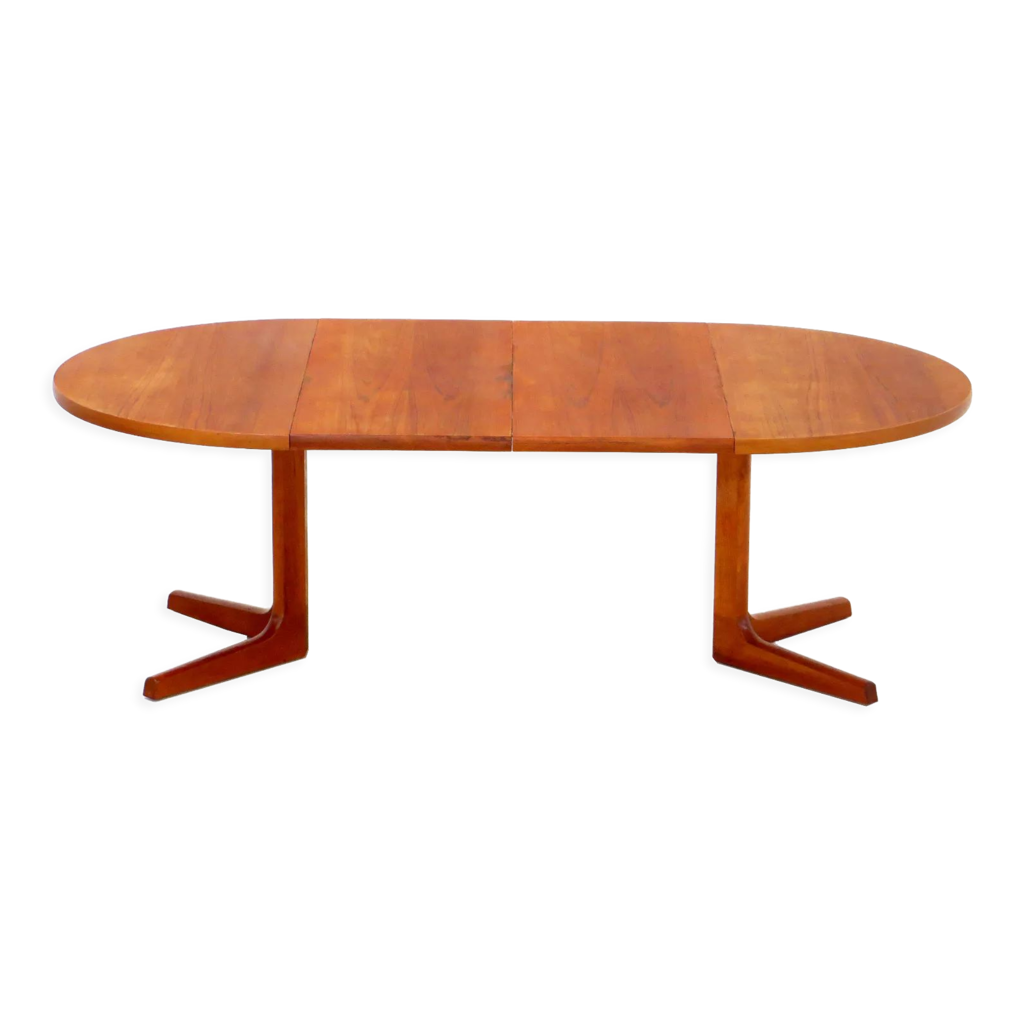Table à manger ronde extensible danoise en teck by AM møbler | Selency