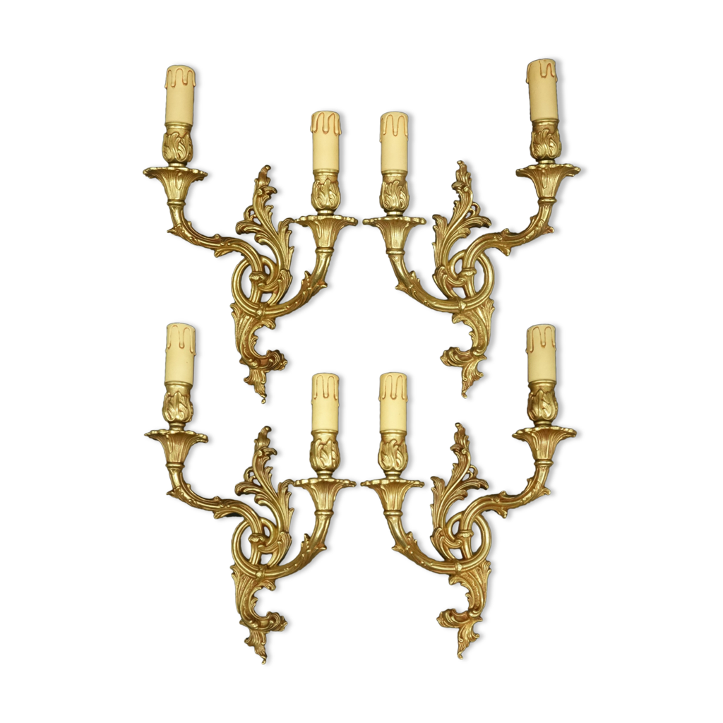Lot de 4 appliques style Rocaille / Rococo / Baroque | Selency