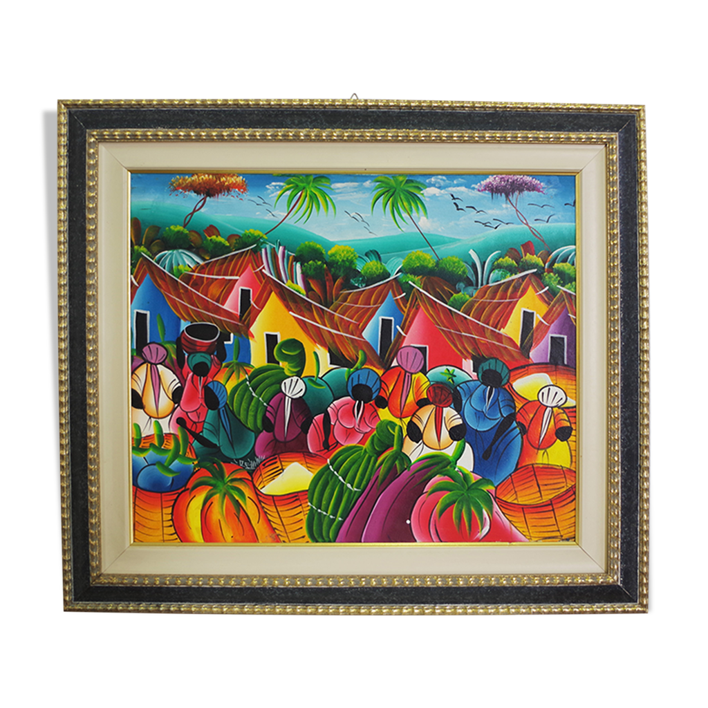 Framed painting of the Caribbean, early twenty-first century | Selency