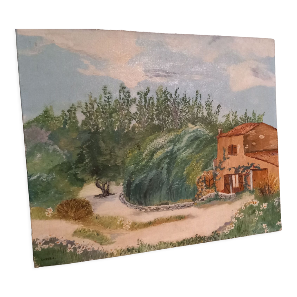 Huile Sur Panneau Signée Paysage Selency