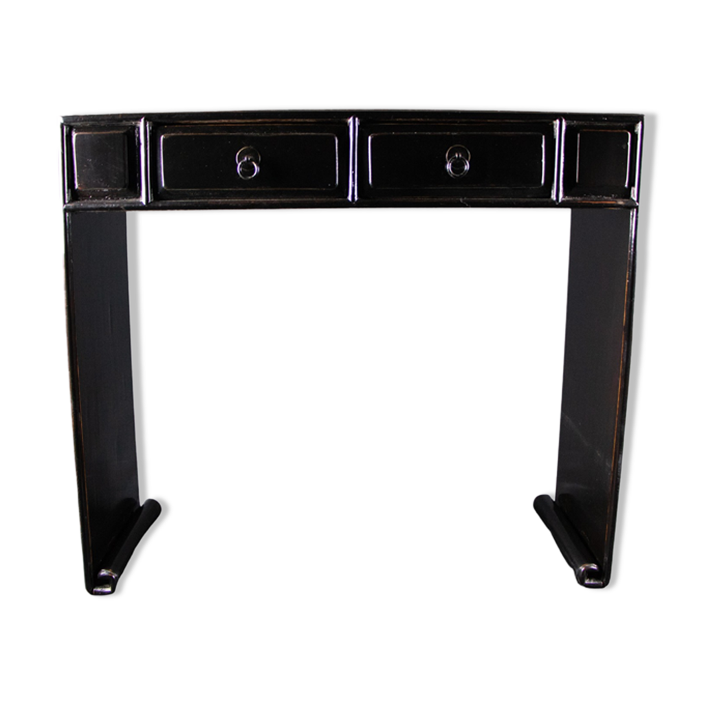 Console laquée noire côtés pleins | Selency