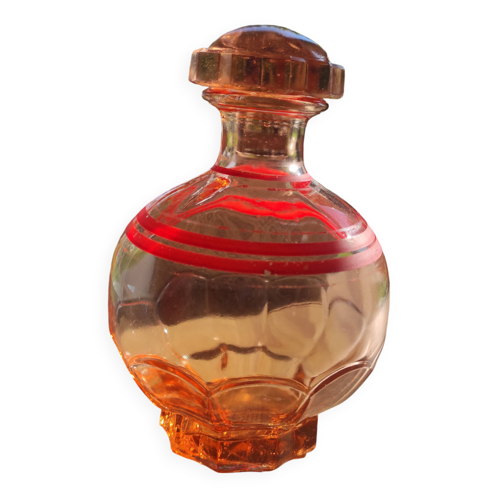 Flacon / bouteille / carafe en verre rose vintage avec bouchon assorti ...