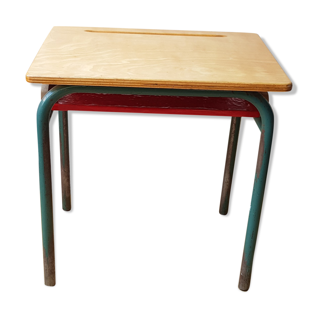 Table d'écolier avec case ouverte | Selency