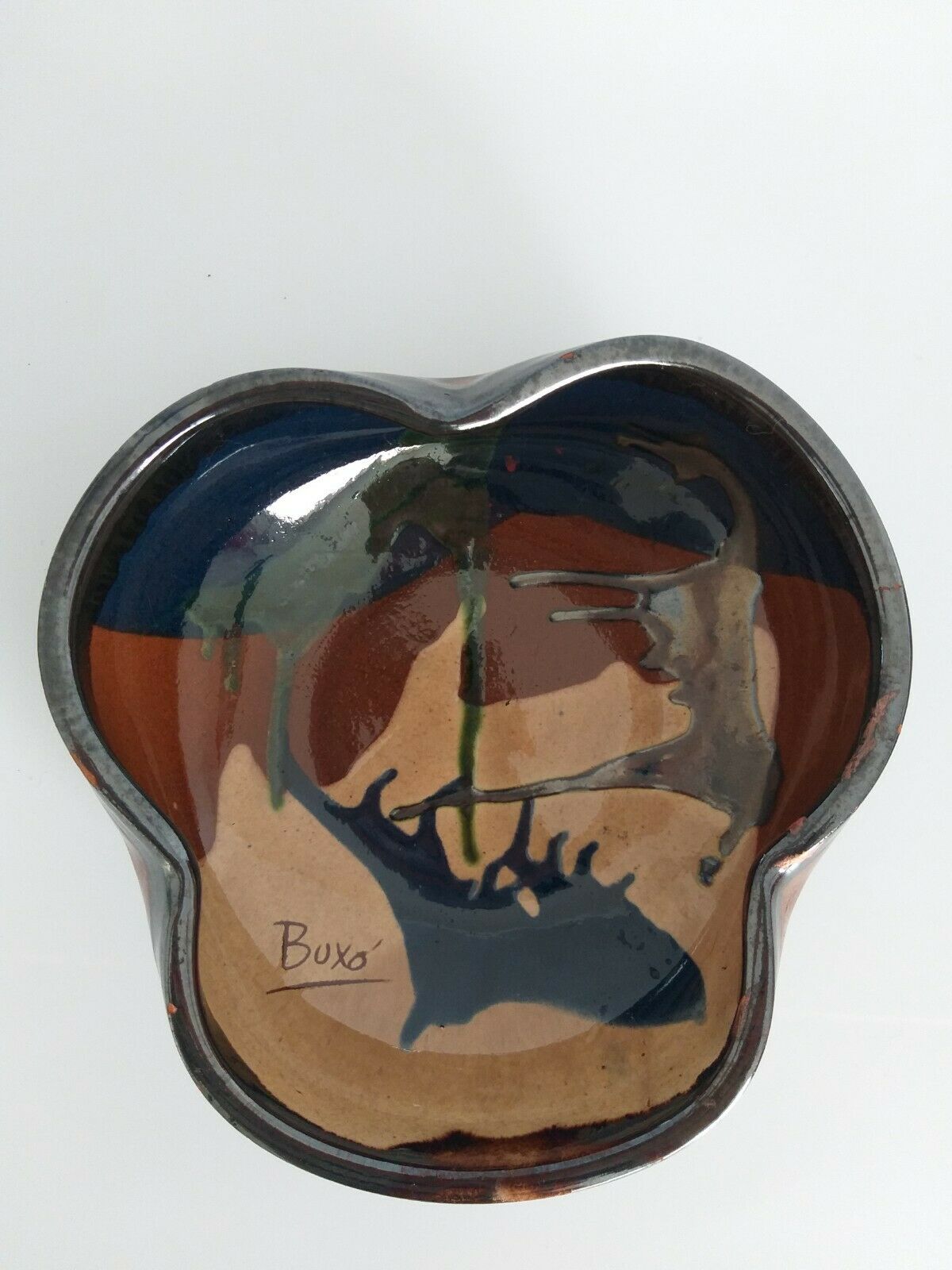 Coupe en céramique signée Thomas Buxo 1960 forme libre | Selency