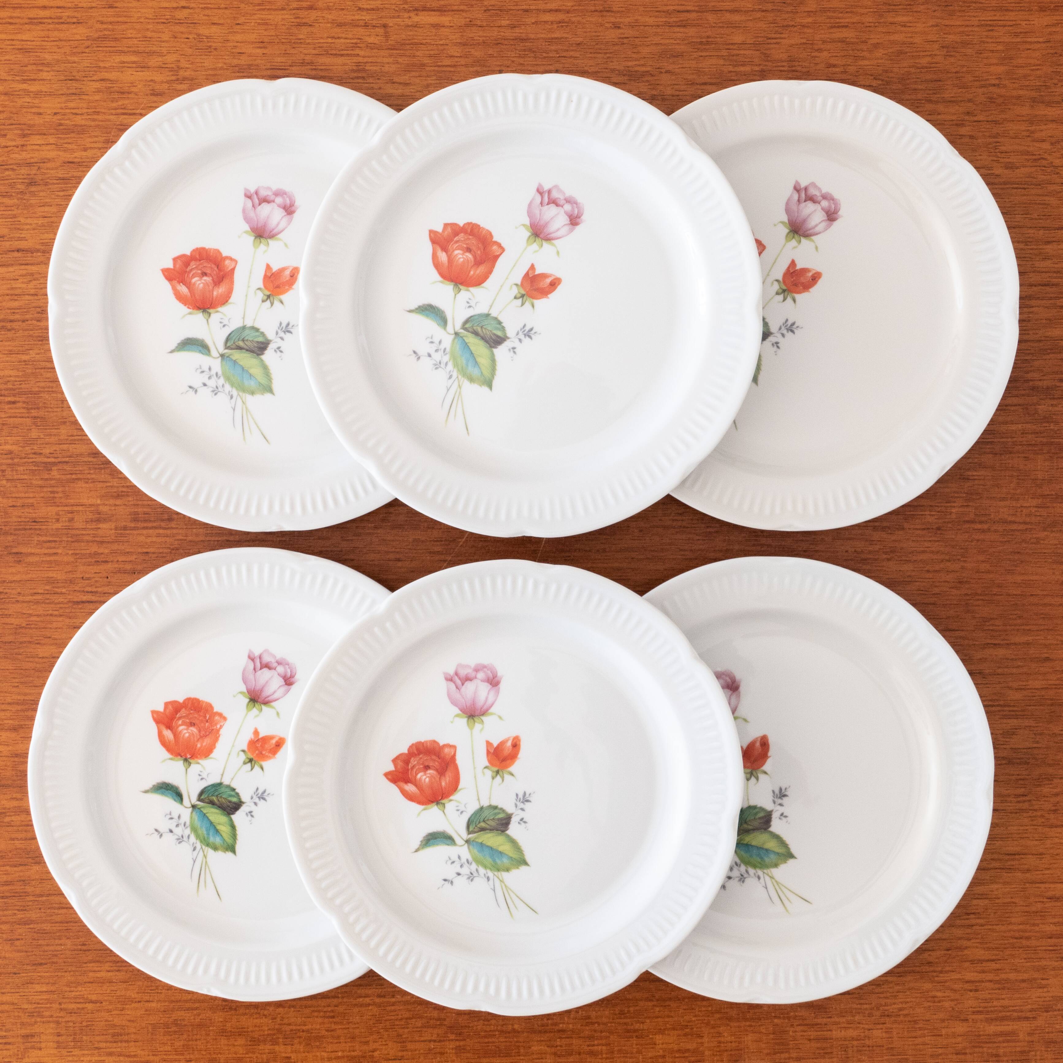 6 assiettes à dessert en porcelaine fine de Vierzon | Selency