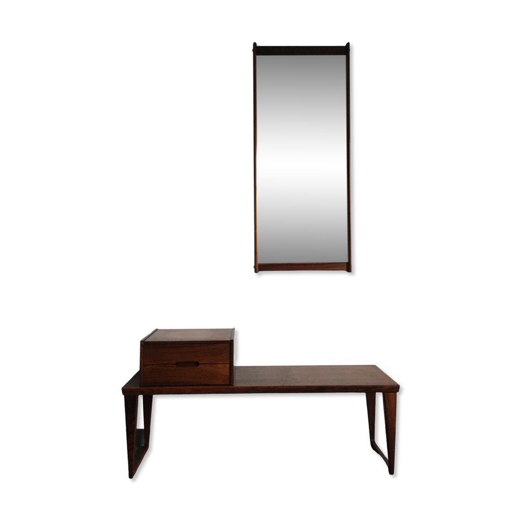 Banc et miroir scandinave en palissandre Aksel Kjersgaard années 60 ...