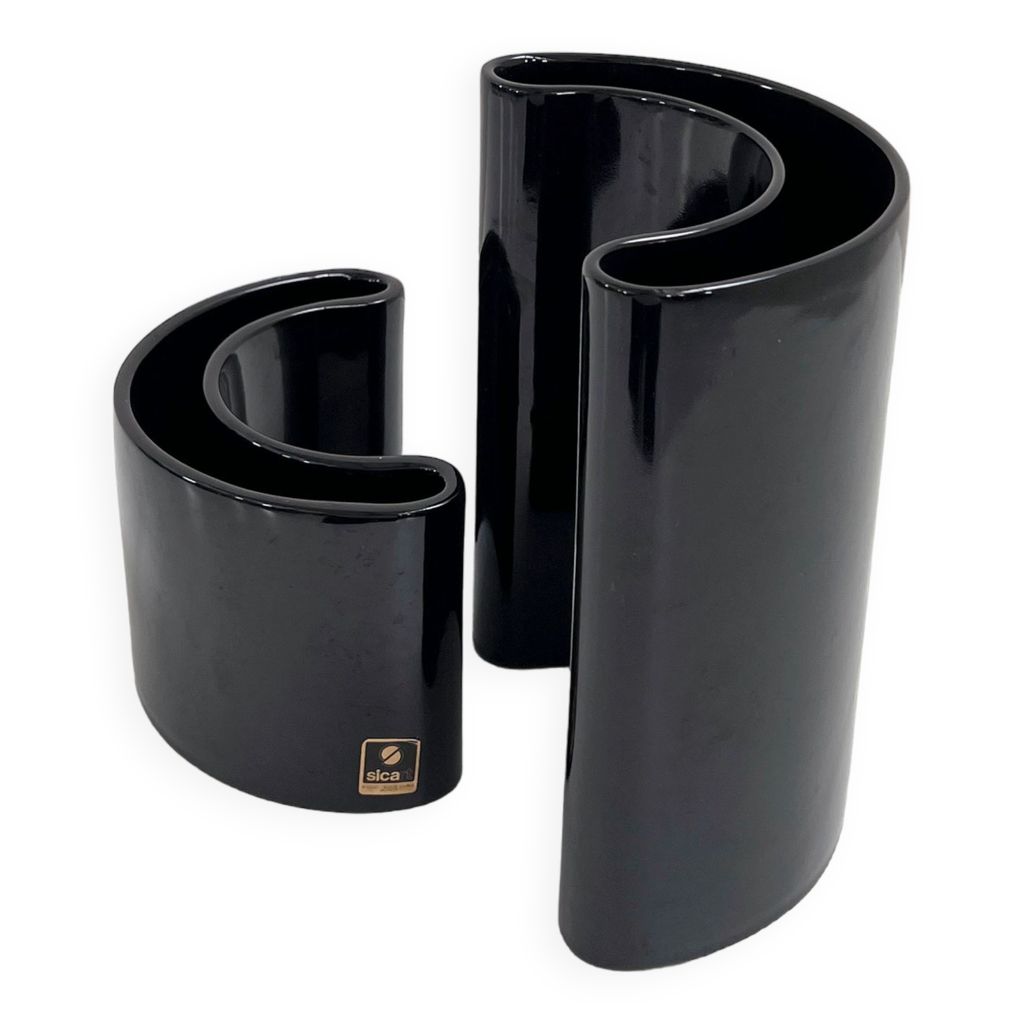 Paire de vases en céramique par Boccato, Gigante & Zambusi pour Sicart ...