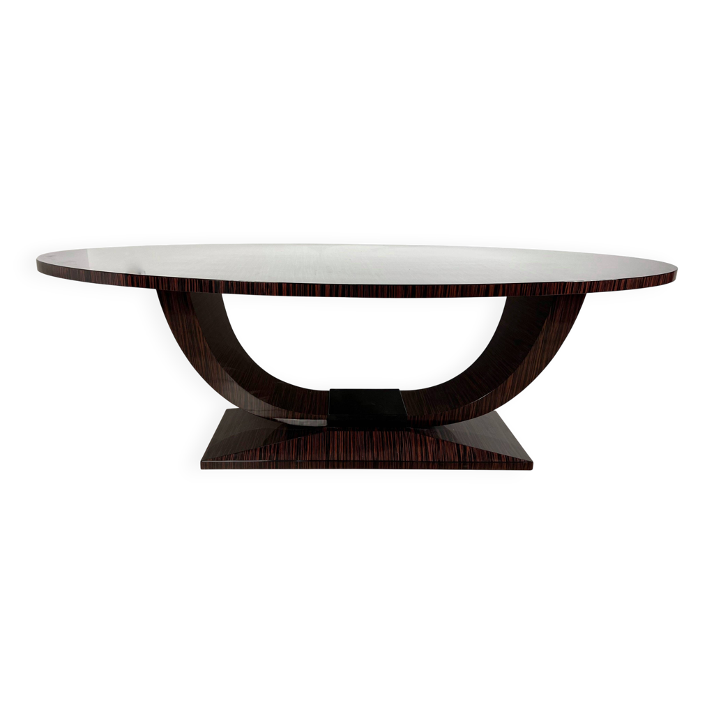 Table à manger ovale Art déco en ébène Makassar | Selency