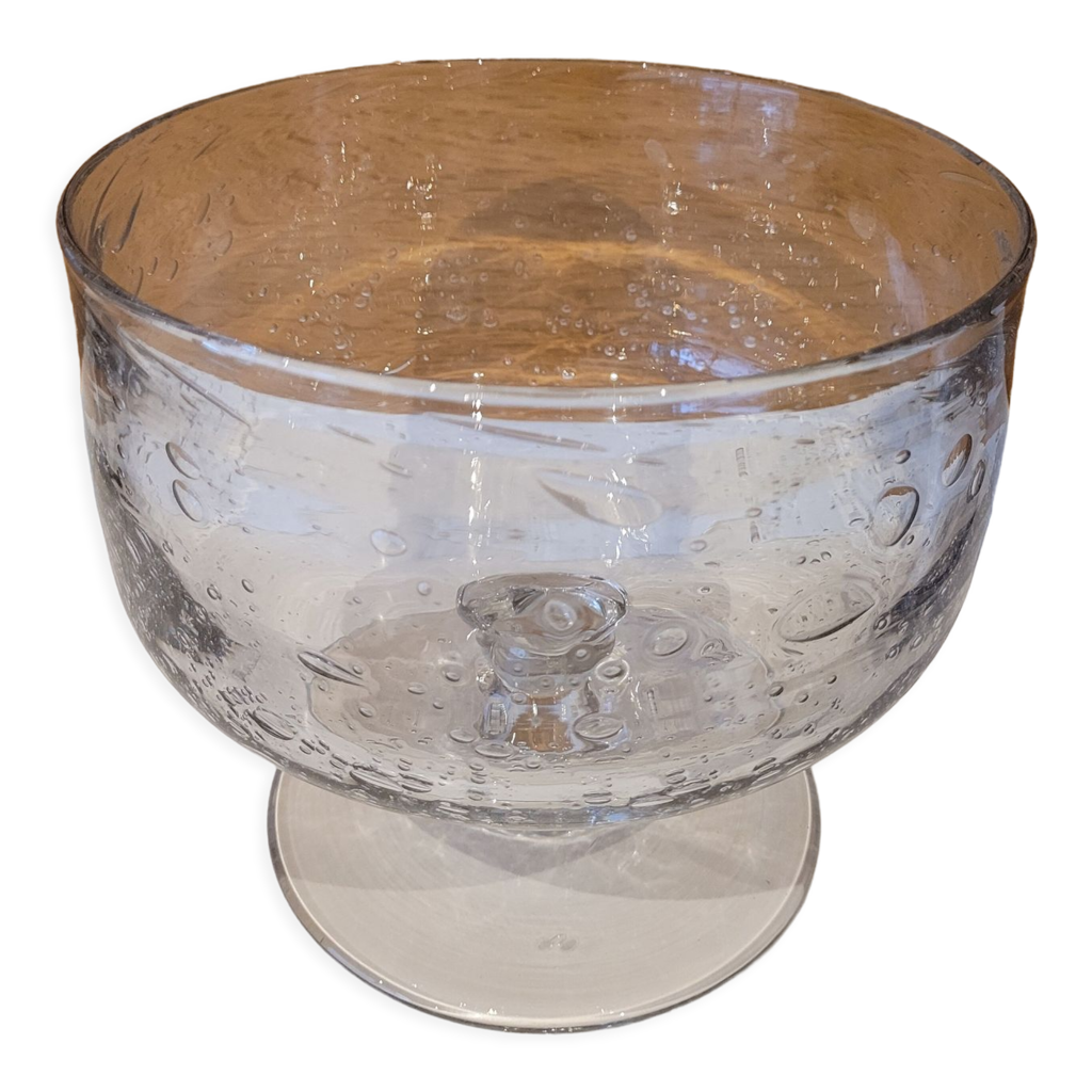 Coupe à fruit verre bullé | Selency