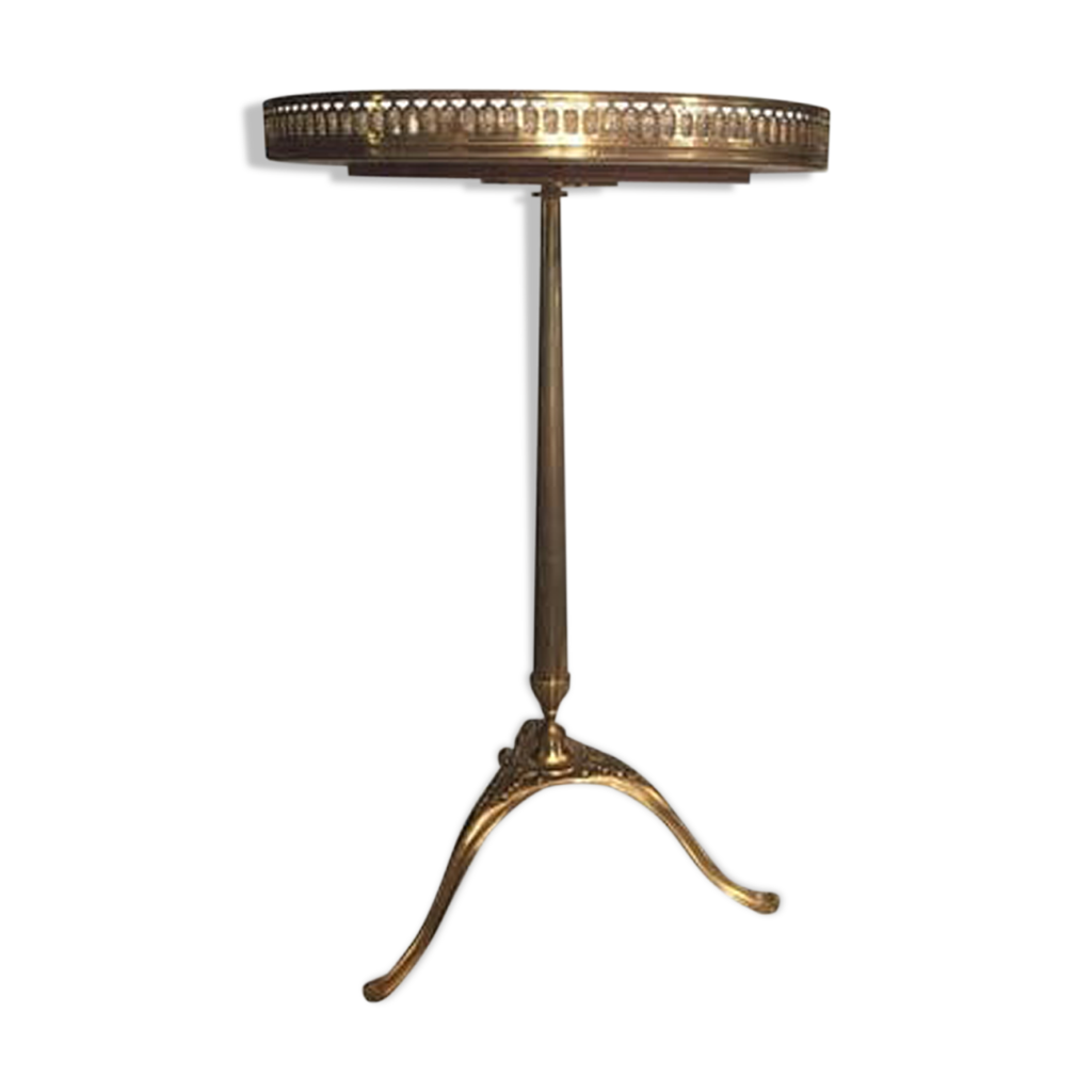 Gueridon en laiton et marbre | Selency