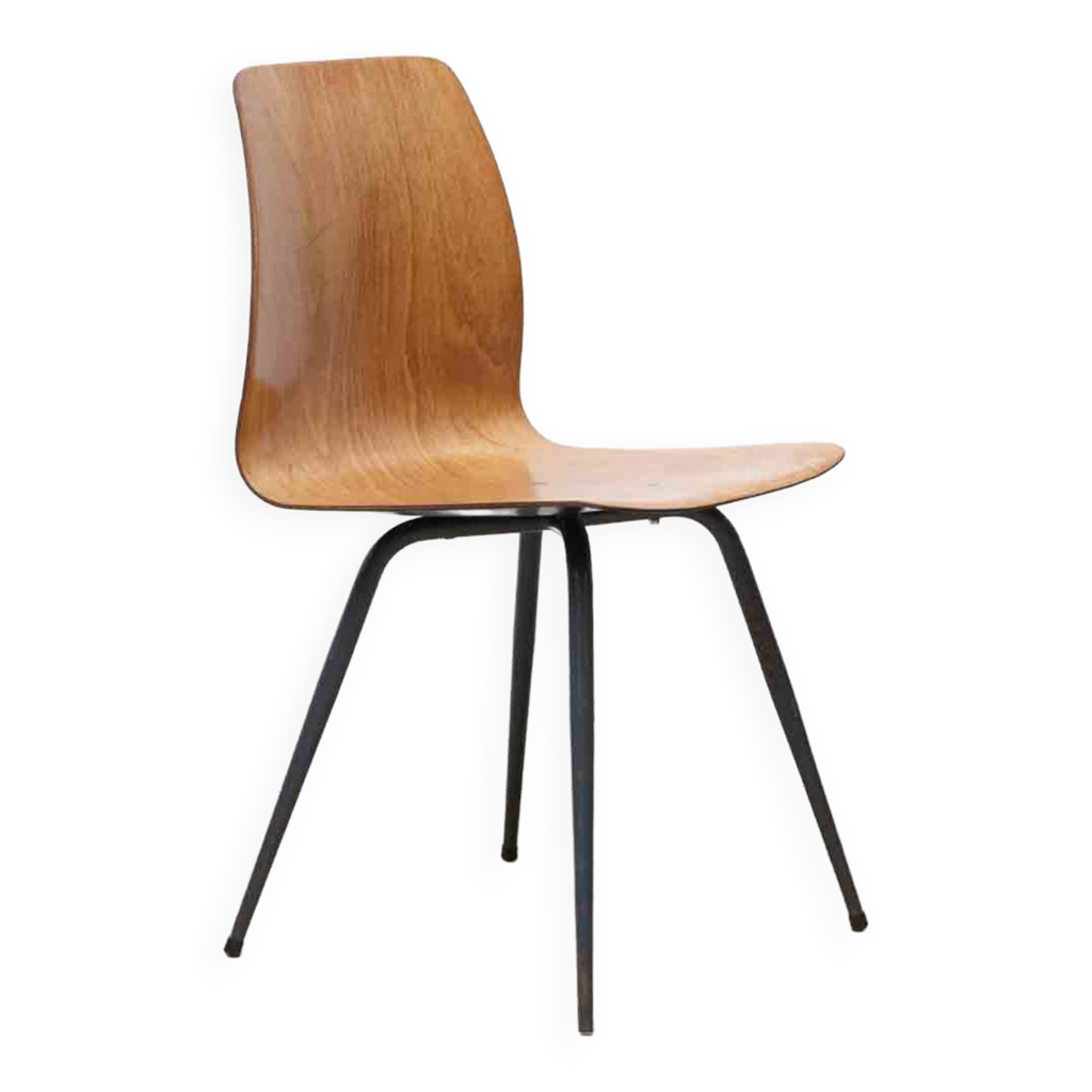 Chaise Spider en pagwood chêne et gris anthracite | Selency