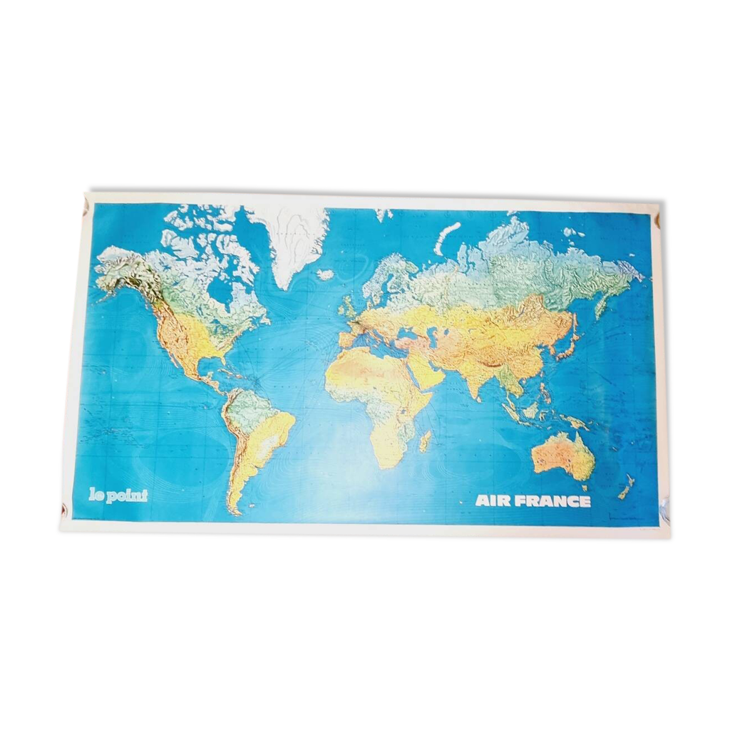 Air France world map Le Point URSS Graindorge Perceval Paris | Selency