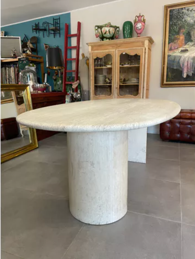 Table ovale en travertin | Selency