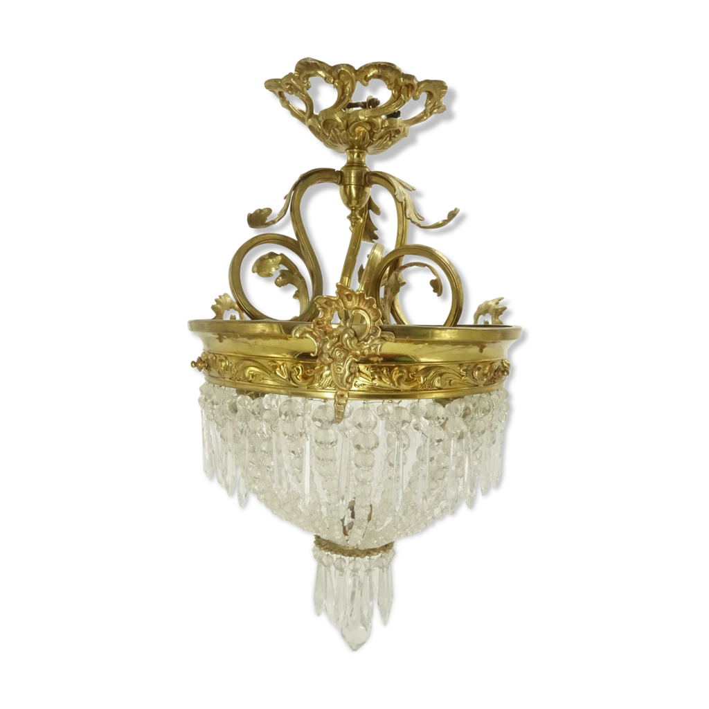Lustre aux pampilles style Rocaille / Rococo début 1900 | Selency
