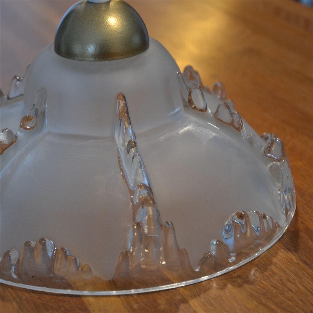 Applique ezan art nouveau en verre - blanc et or | Selency