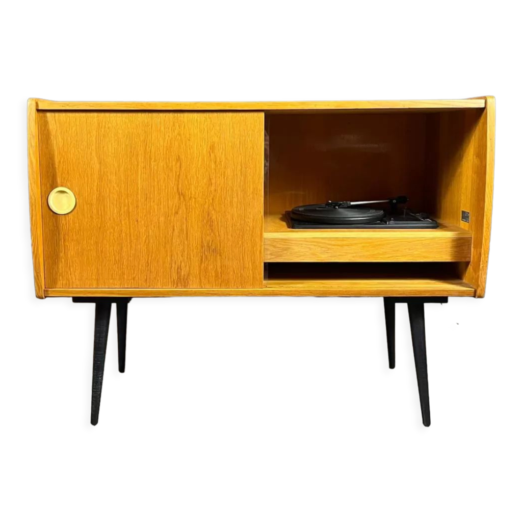 Meuble vinyle & tourne-disques, Vintage Tchèque 1960s | Selency
