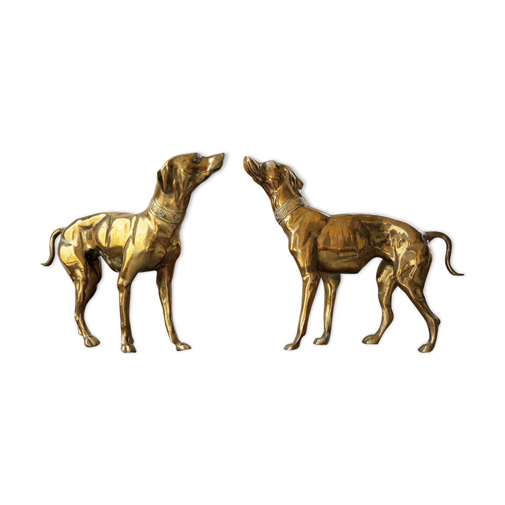 Duo de chiens en laiton | Selency