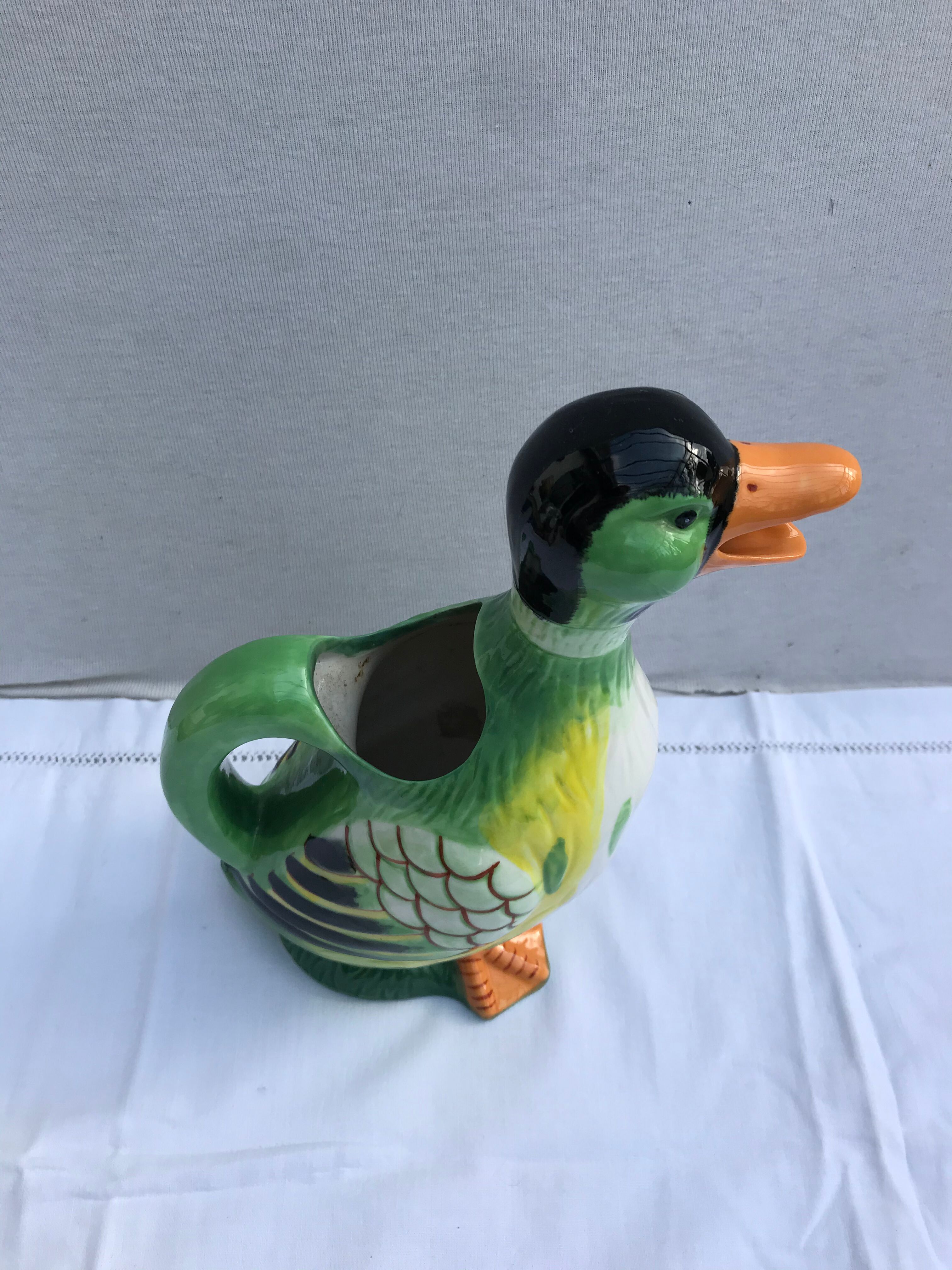 Ancien pichet barbotine canard | Selency