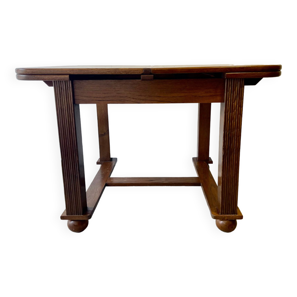 Table à manger extensible en chêne Art Déco | Selency