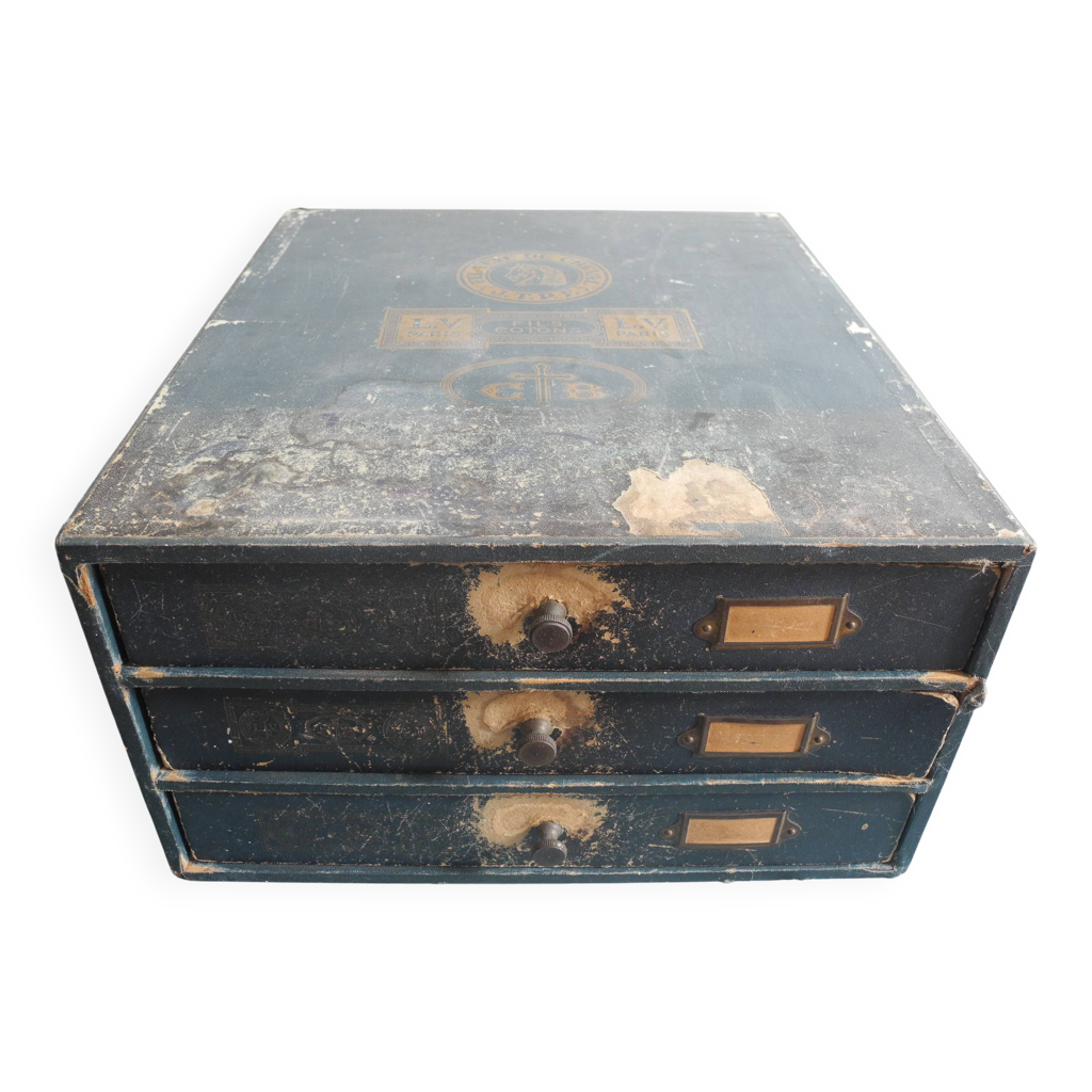 Ancien meuble mercerie LV Paris JTPF antique haberdashery cabinet | Selency