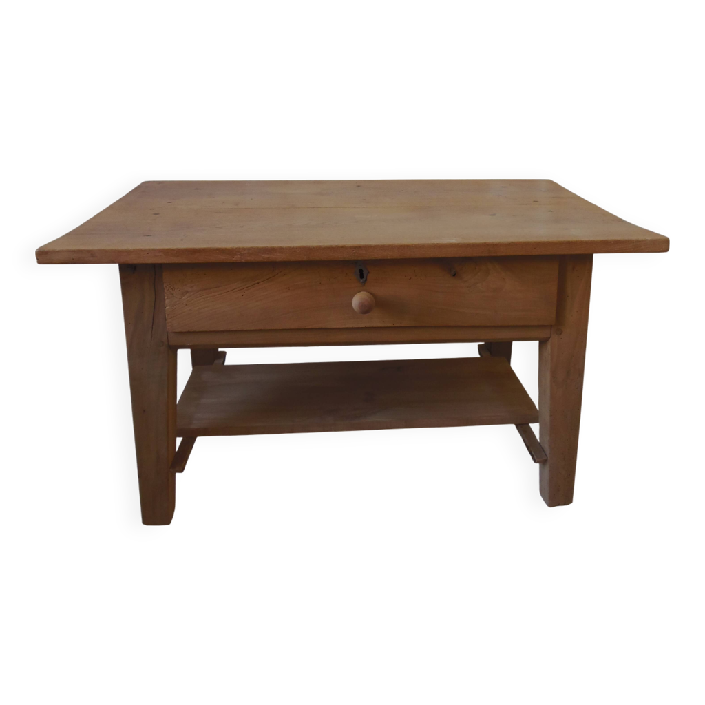 Table basse réalisée à partir d'une table vintage en chêne massif ...