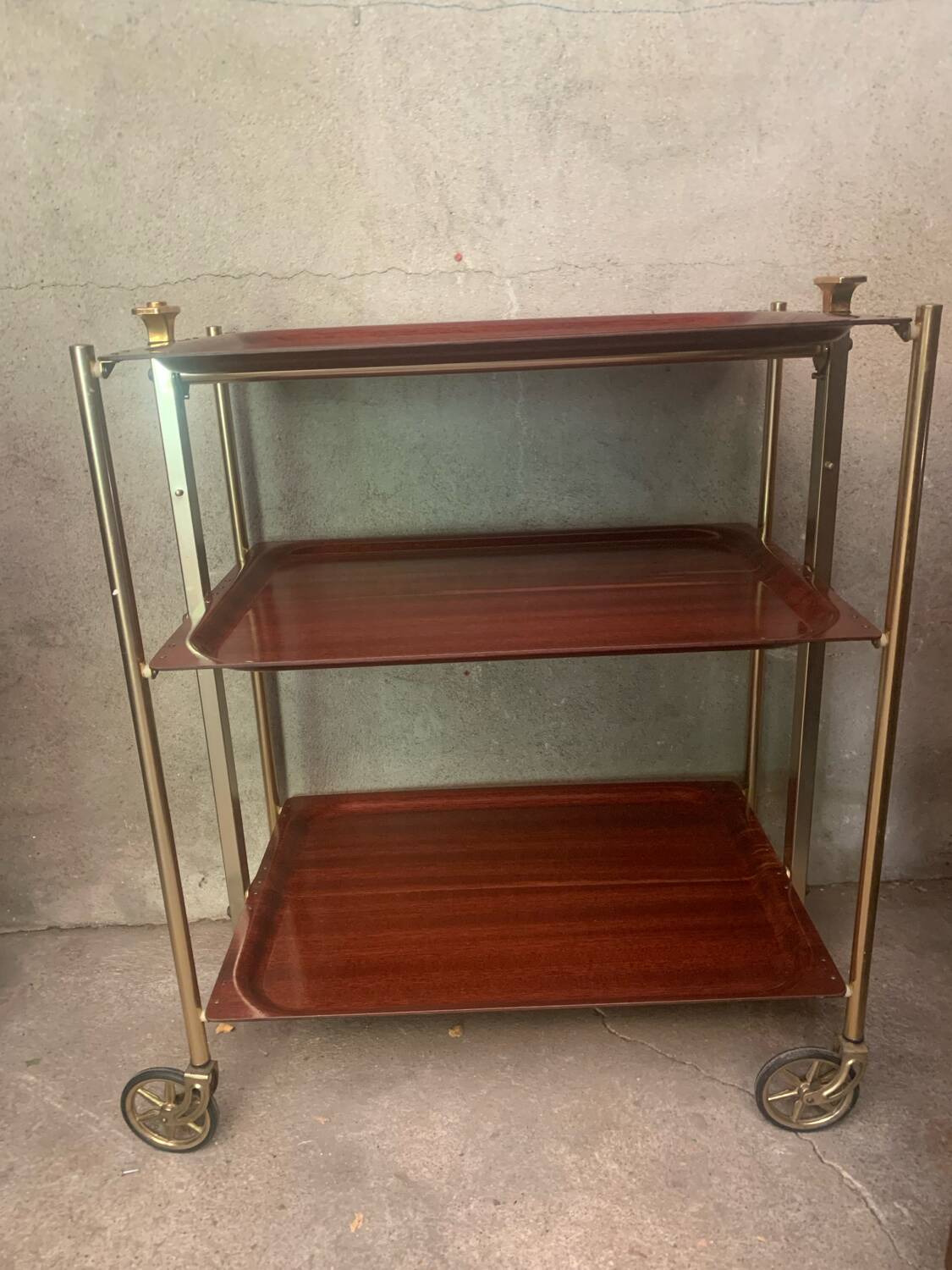 Desserte Vintage pliante à roulette Textable made in France | Selency