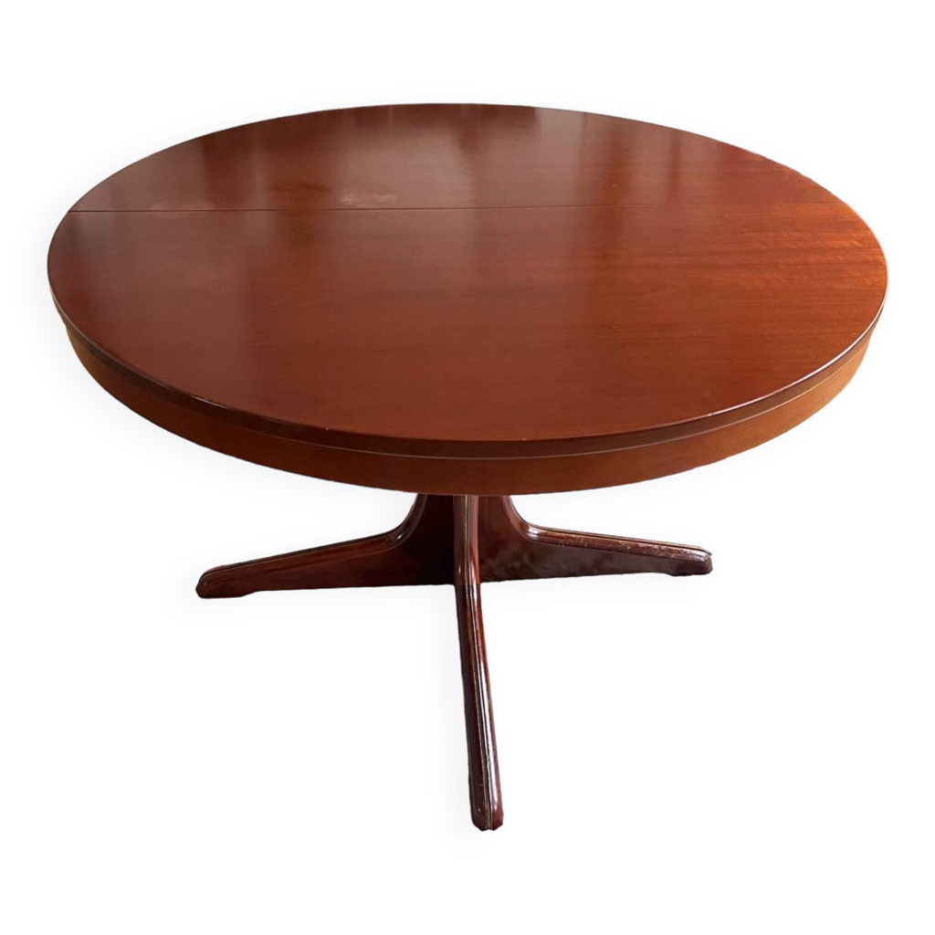 Table ronde extensible en acajou Baumann | Selency