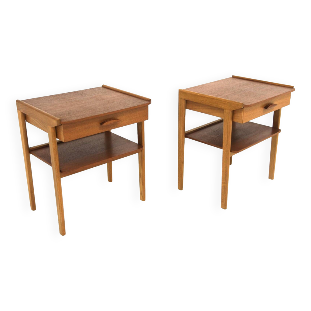 Paire de tables de chevets scandinave en teck, Suède, 1960 | Selency