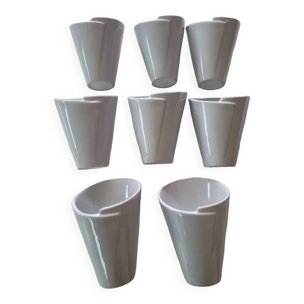 8 cornets de frites en porcelaine blanche | Selency