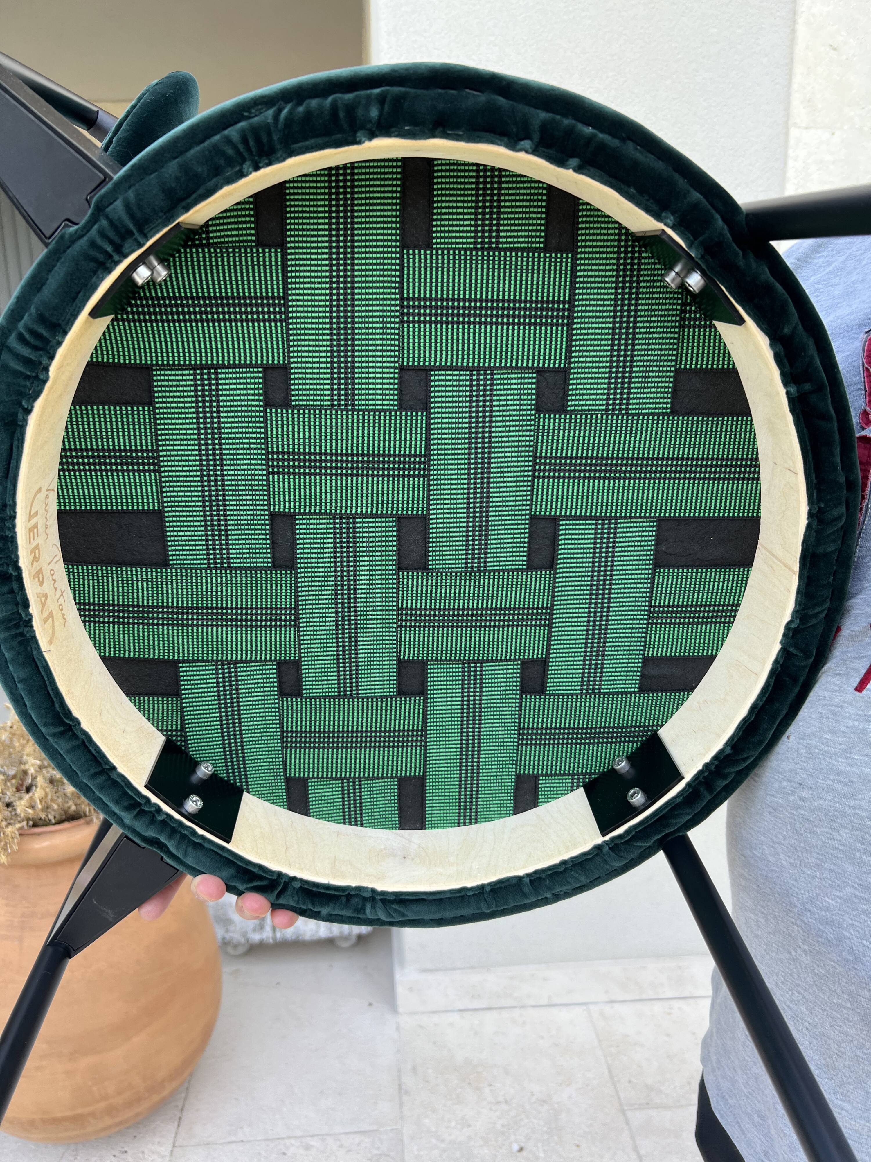 Verpan chair series 430, velvet harald 982 dark green, black frame ...