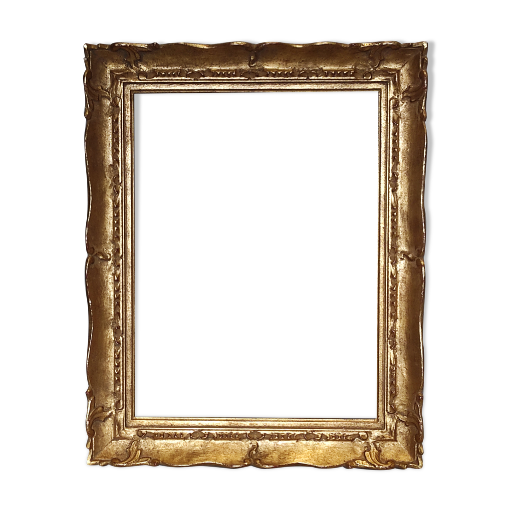 Ancien cadre doré en bois et stuc motifs feuilles d'acanthe style ...