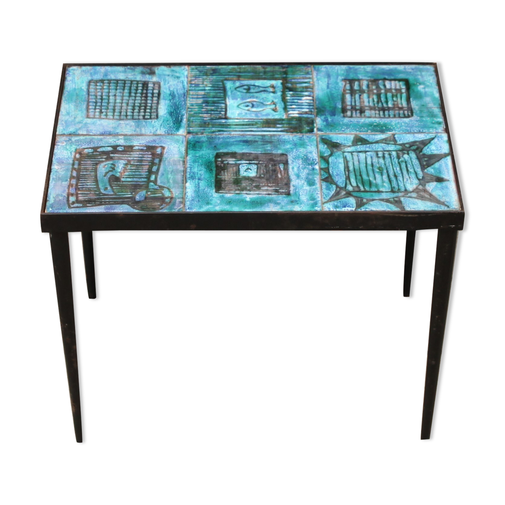 Table basse ou bout de canapé en céramique par les frères Cloutier ...