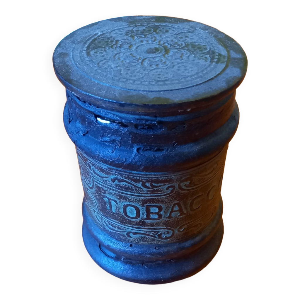 Boite à tabac verre et cuir | Selency